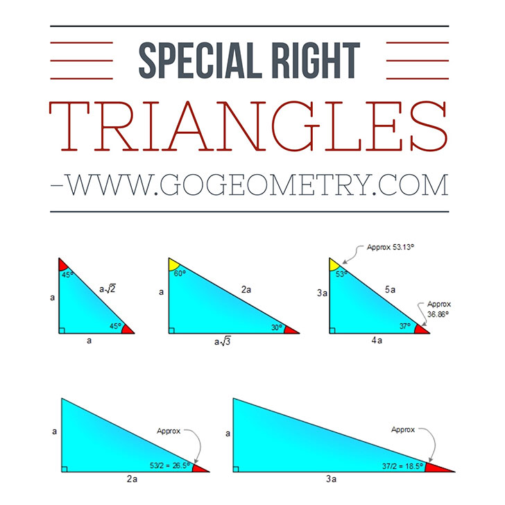 Special Right Triangle 30 60 45 45 37 53 Elearning 